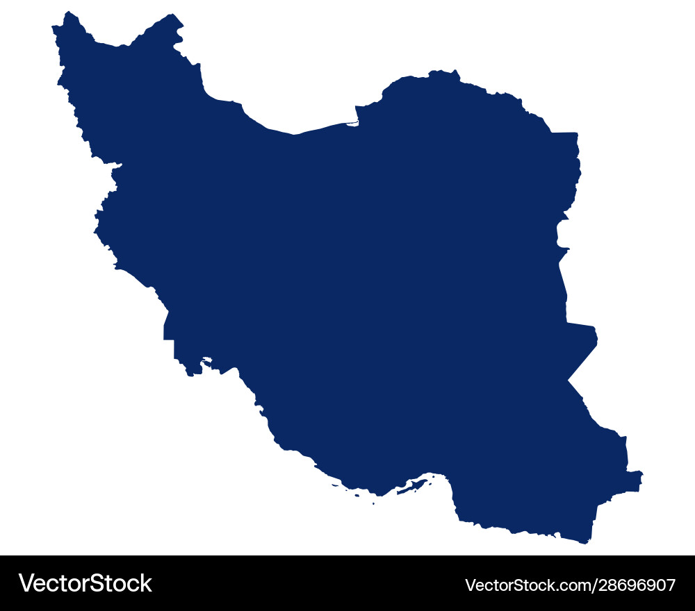 Map iran in blue colour Royalty Free Vector Image