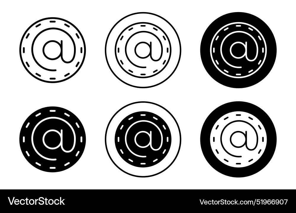 Mentions symbol icon sign collection in white Vector Image