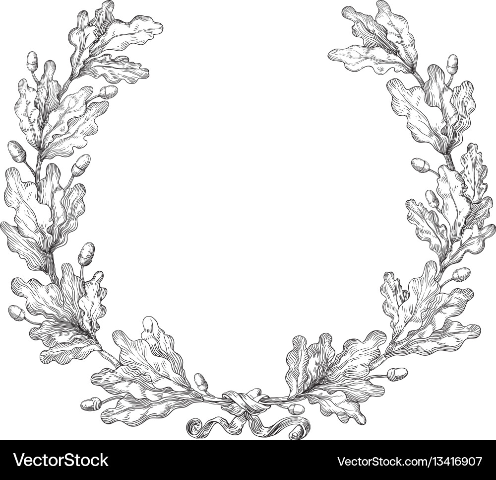 Oak wreath Royalty Free Vector Image - VectorStock