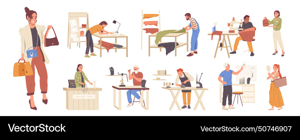 People of creative professions set with craft Vector Image