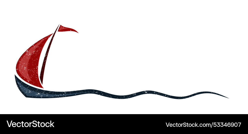 Scarlet Sail Yacht Symbol Royalty Free Vector Image
