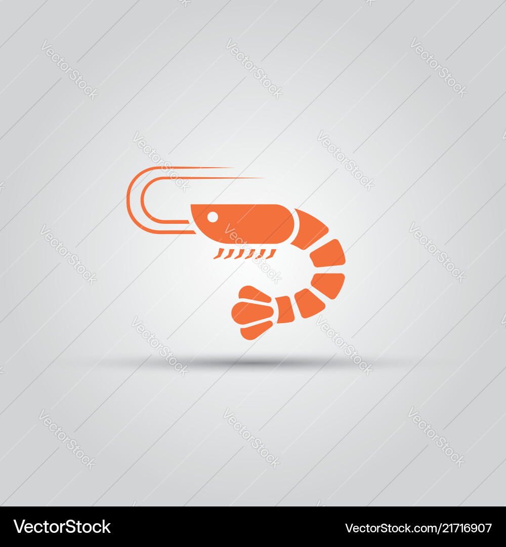 Shrimp isolated icon seafood sign Royalty Free Vector Image