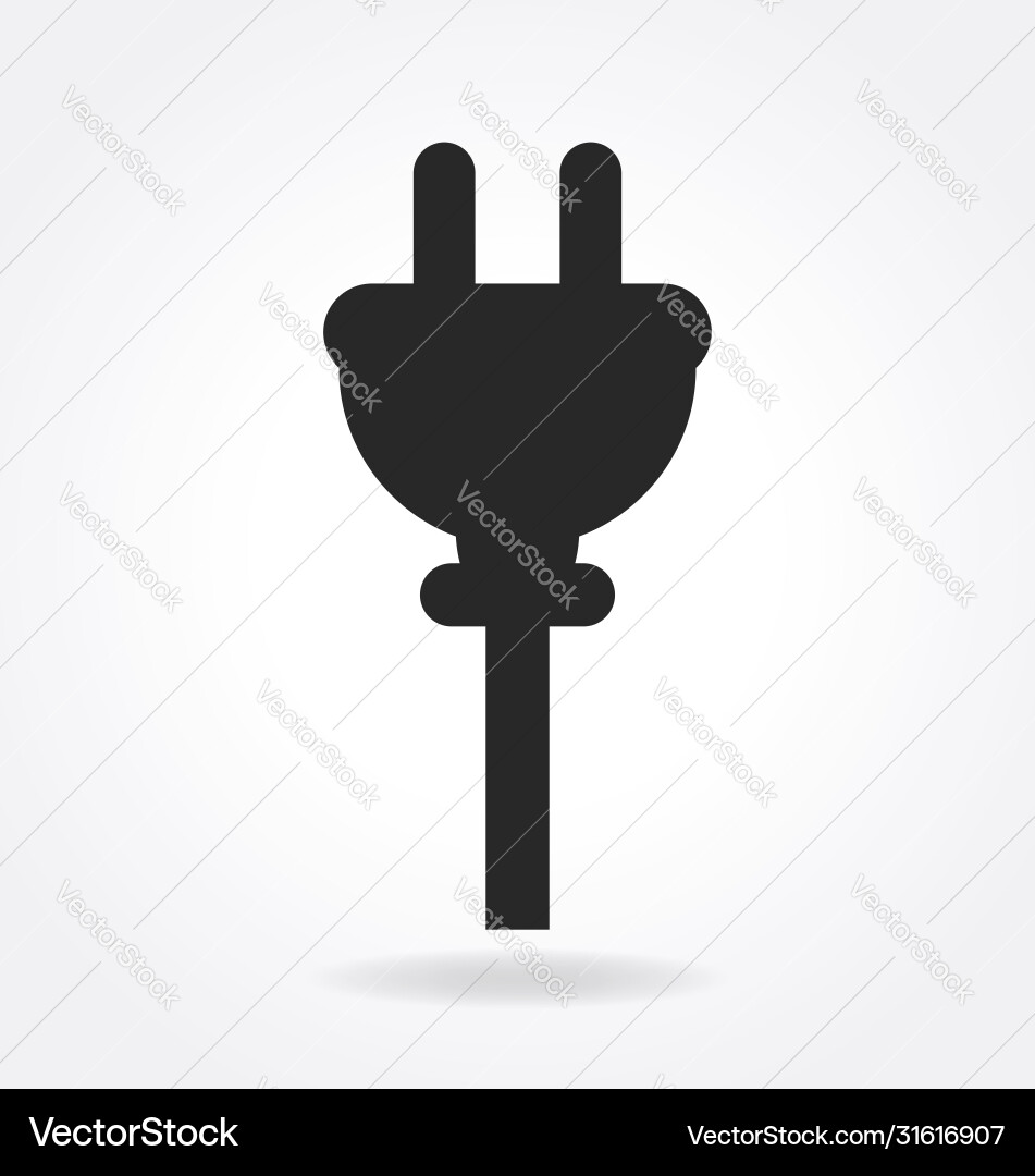 Einfache elektrische Stecker-Symbol Silhouette Vektorbild