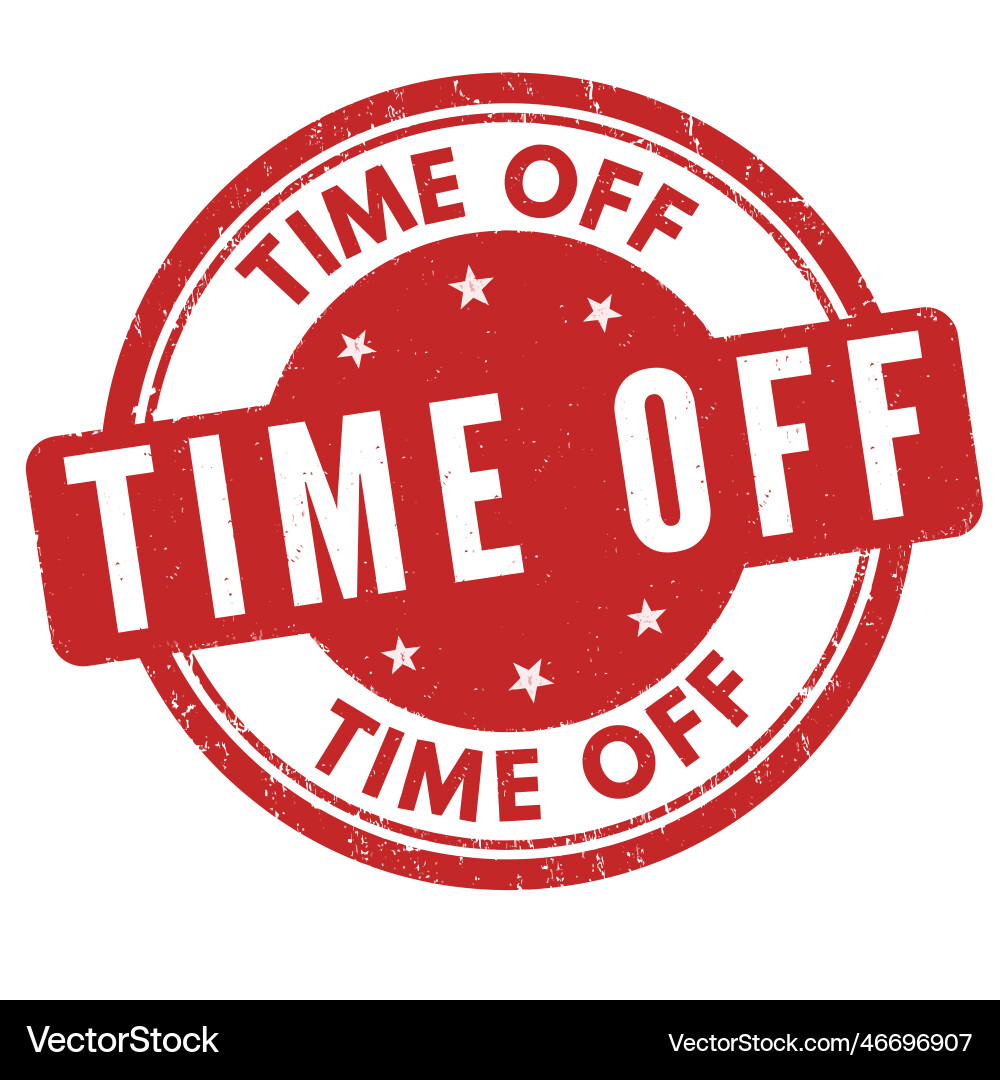 Time off grunge rubber stamp Royalty Free Vector Image