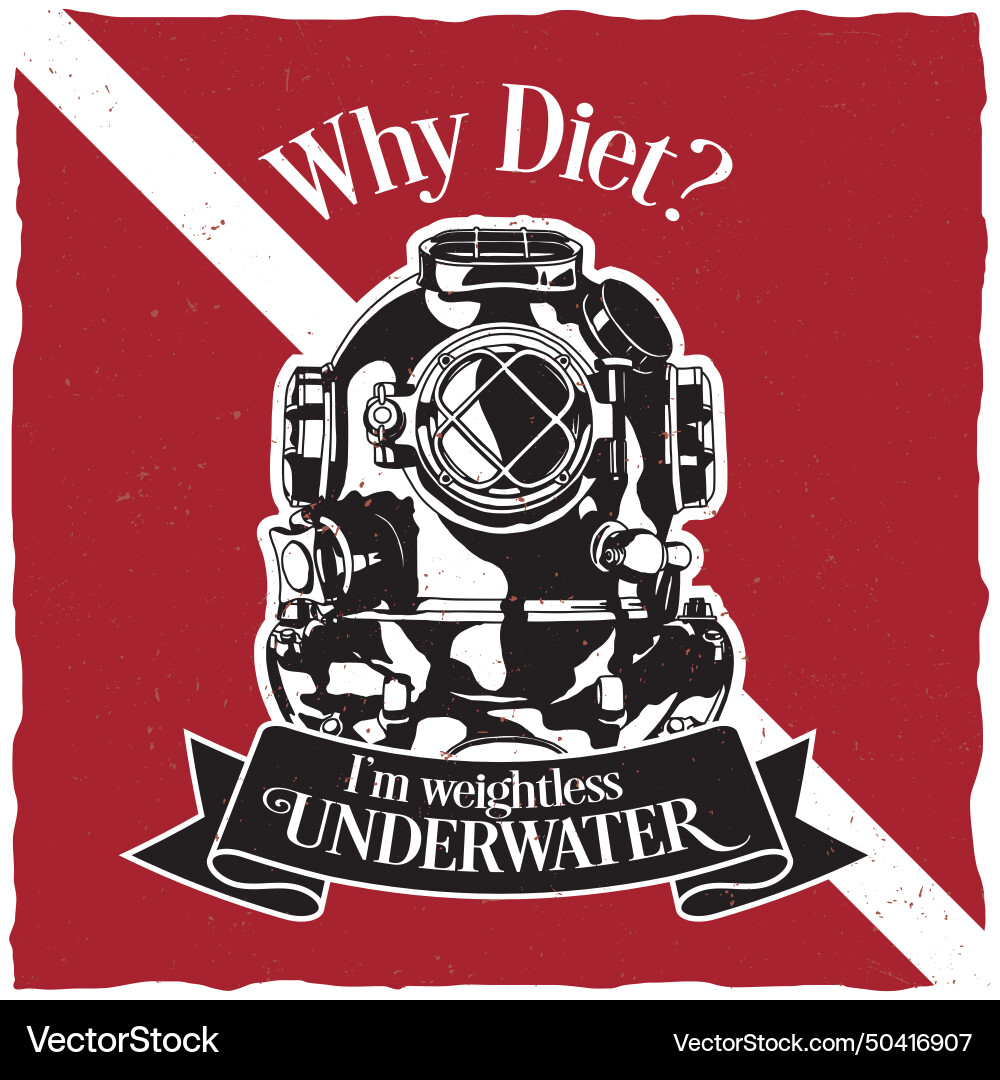 Underwater motivation label design poster Vector Image