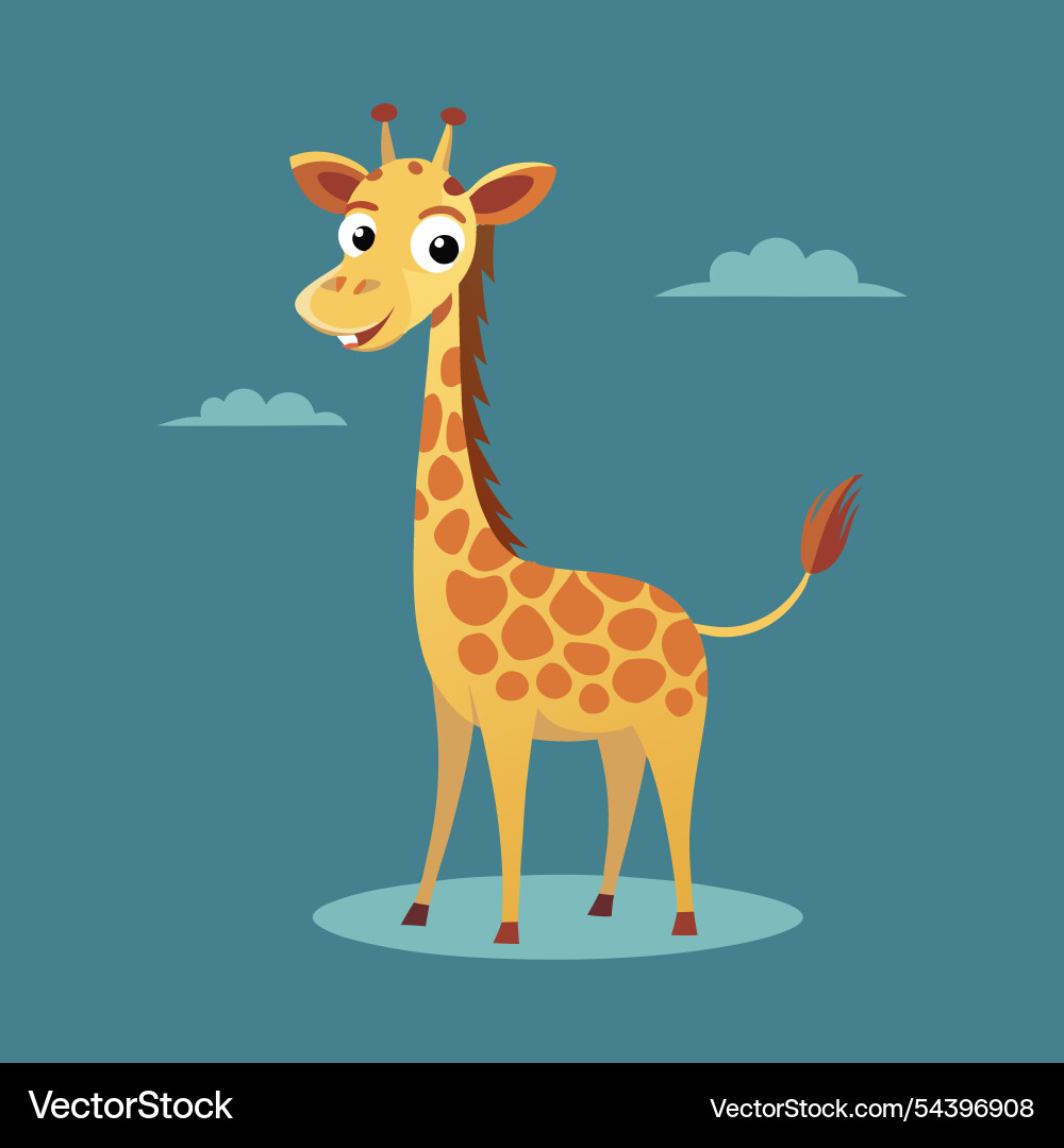 Funny ziraffe cartoon Royalty Free Vector Image