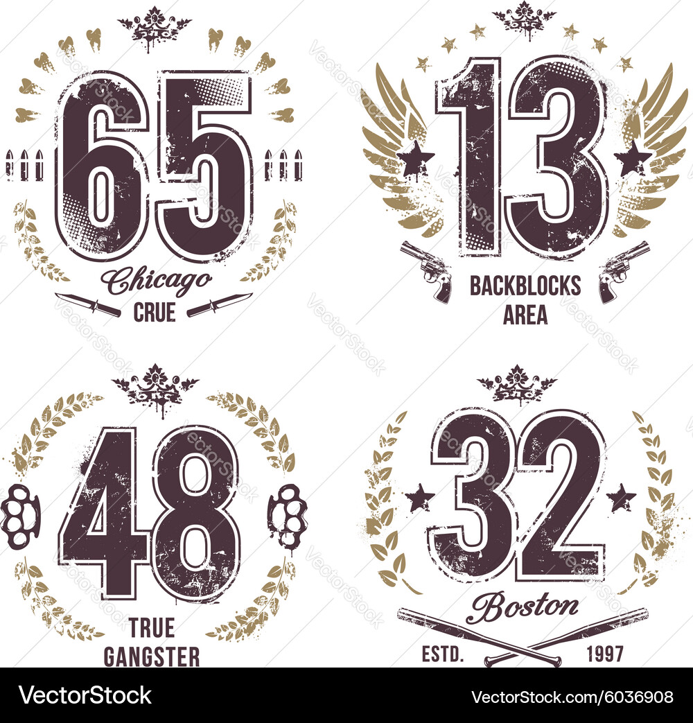 Grunge numbers Royalty Free Vector Image - VectorStock
