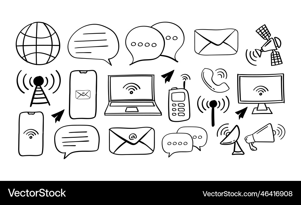 Hand drawn communication icon Royalty Free Vector Image