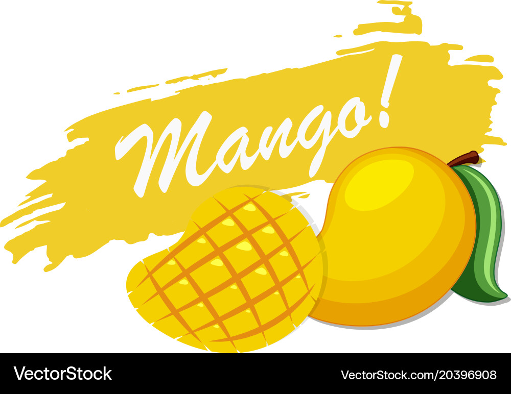 Logo design with fresh mango Royalty Free Vector Image