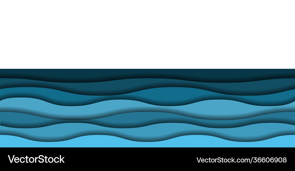 Paper Cut Sea Waves Pattern Royalty Free Vector Image