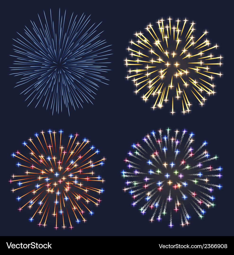 Set of fireworks Royalty Free Vector Image - VectorStock