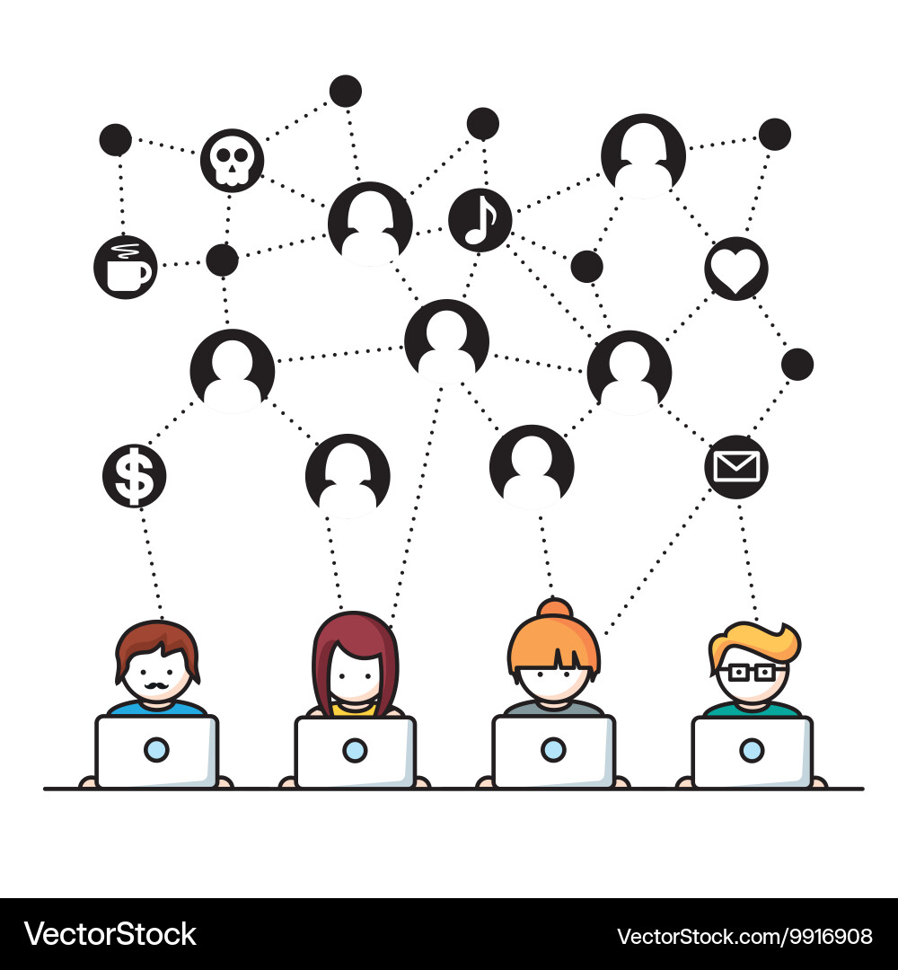 Social media network people Royalty Free Vector Image