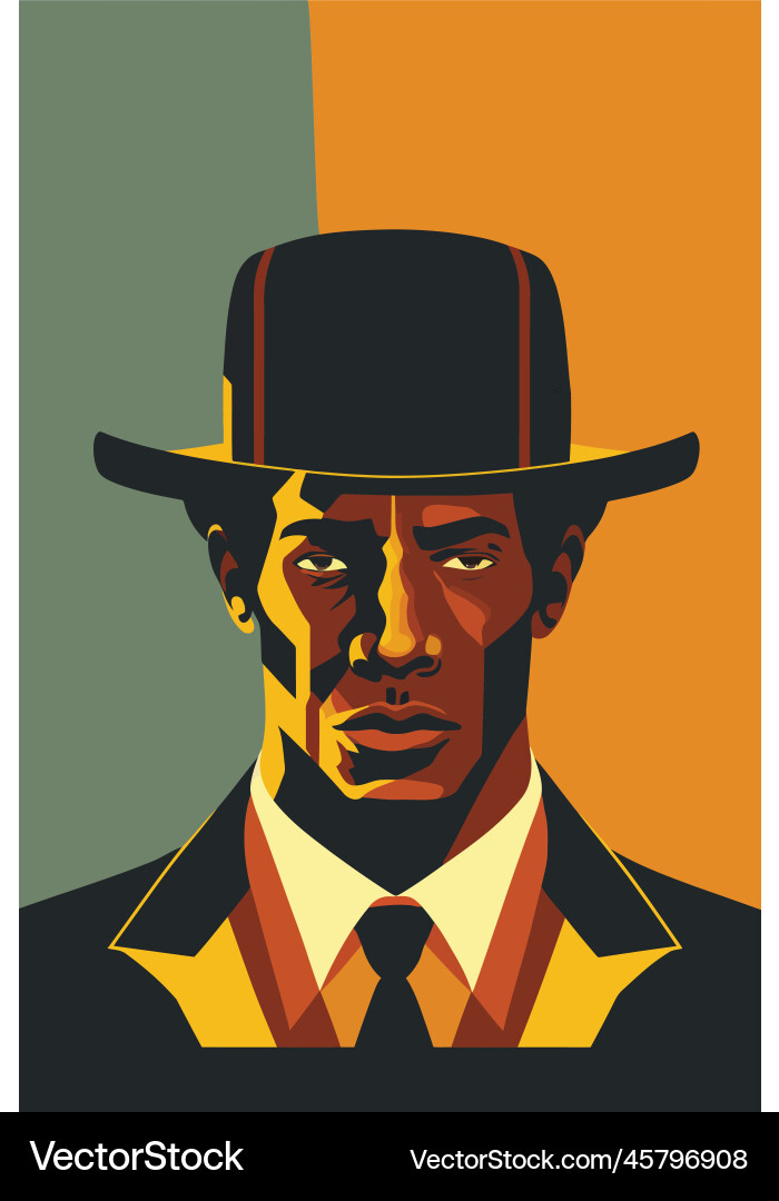 Stylish African American Man Royalty Free Vector Image