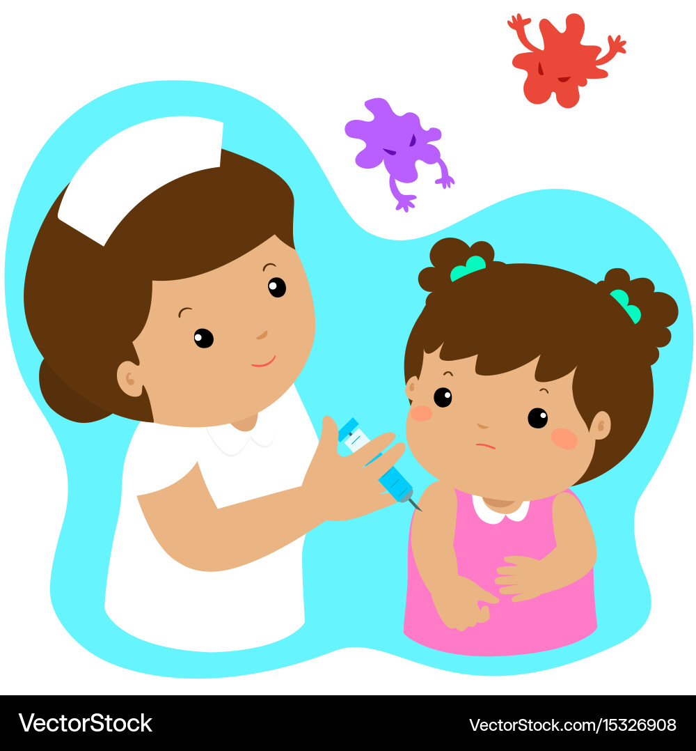 Vaccination child cartoon Royalty Free Vector Image