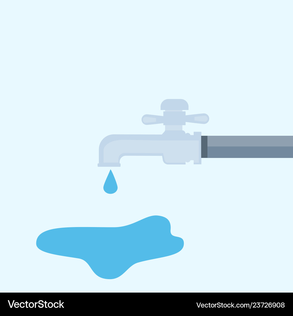Water tap faucet with drop Royalty Free Vector Image