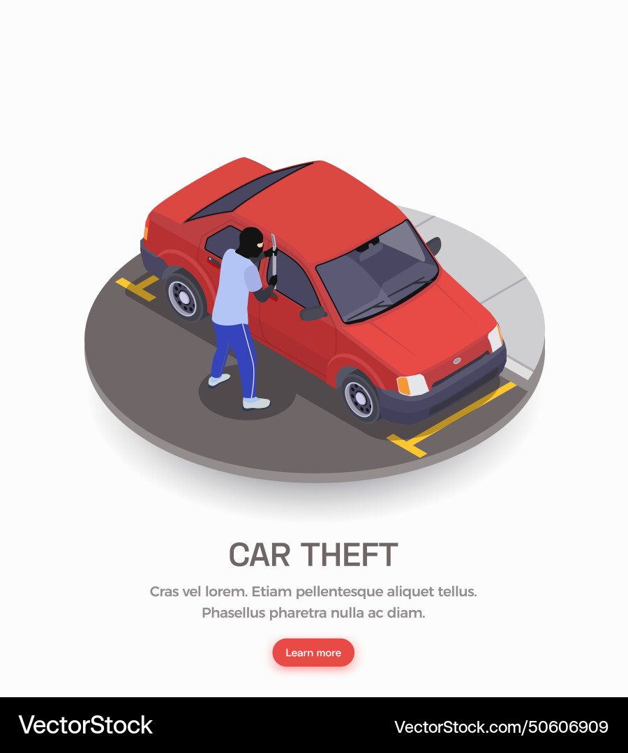 Car theft crime Royalty Free Vector Image - VectorStock