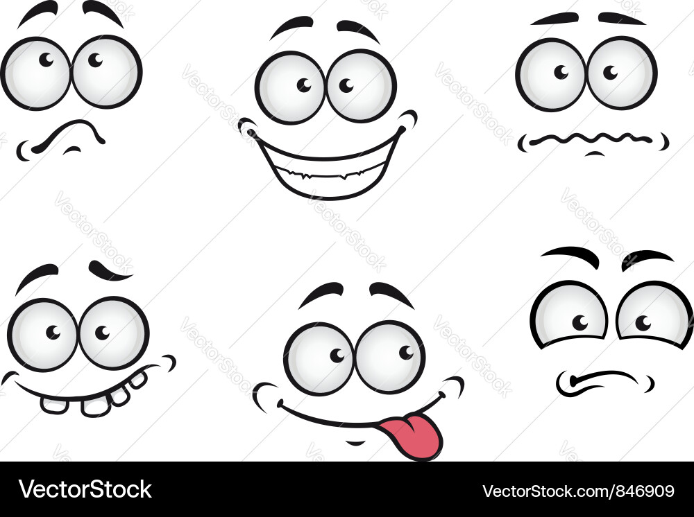 Cartoon Faces - Emotions Set Royalty Free Vector Image