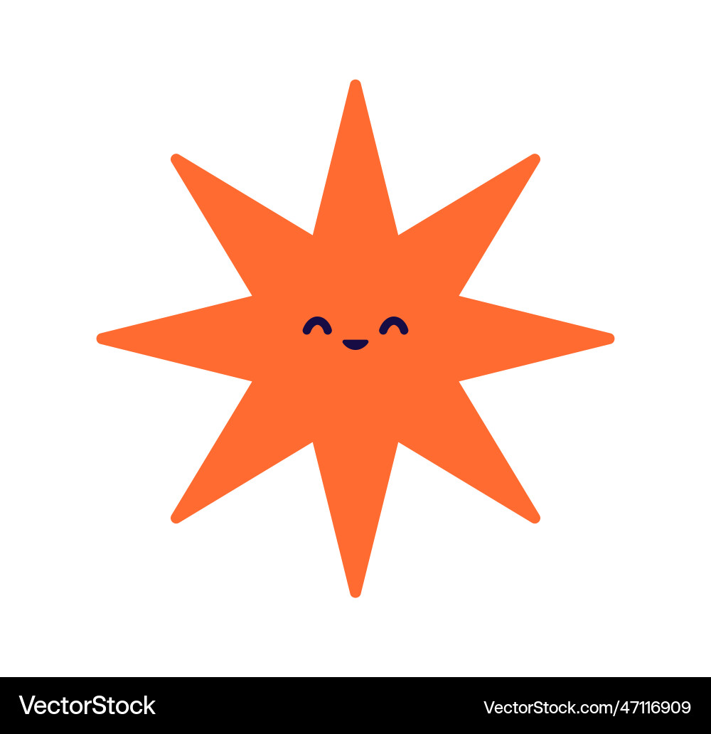 Cute happy star with funny joyful face expression Vector Image
