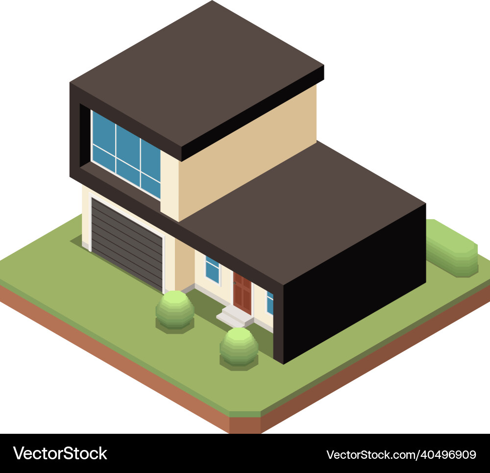 Isometrische moderne Hauszusammensetzung Vektorbild