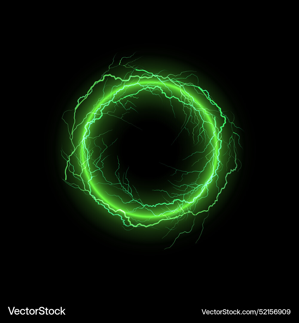 Neon green round frame design with bright Vector Image