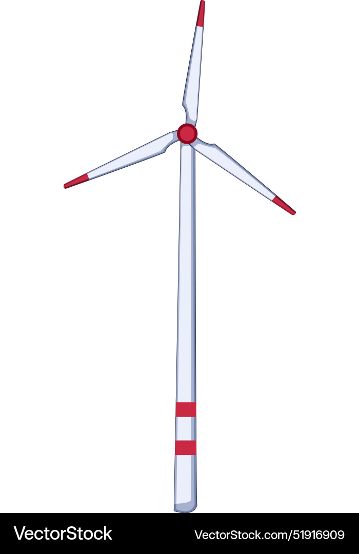 Power wind turbine cartoon Royalty Free Vector Image