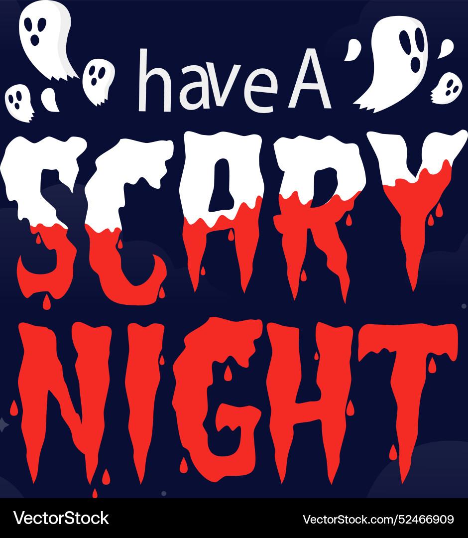 Scary night - lettering theme Royalty Free Vector Image