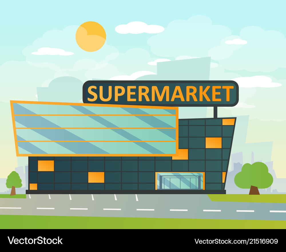 Supermarket flat style Royalty Free Vector Image