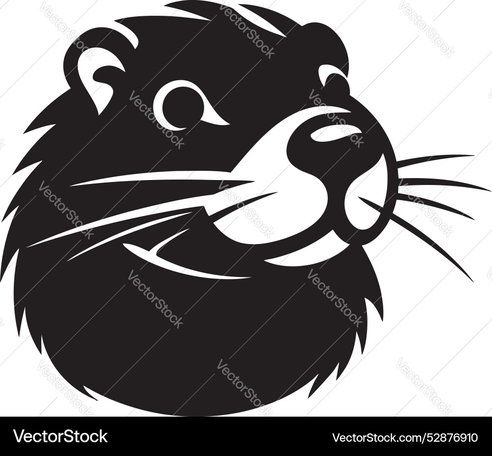 Beaver head monogram coat of arms Royalty Free Vector Image