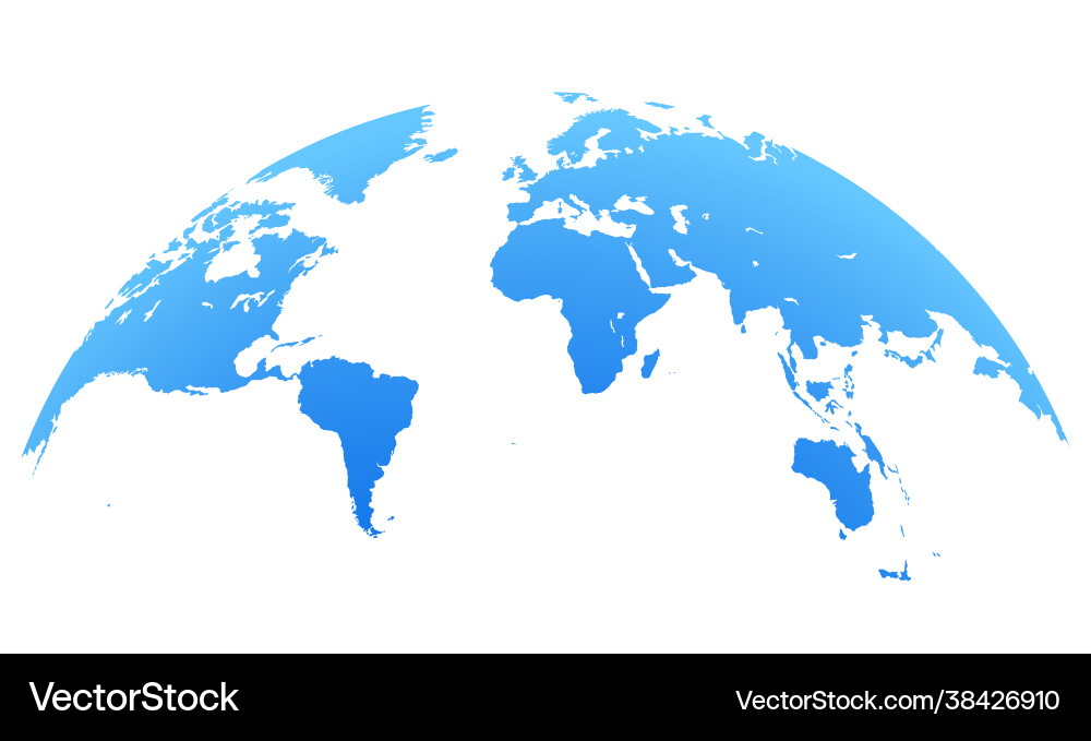 Blue world map globe isolated on white background Vector Image