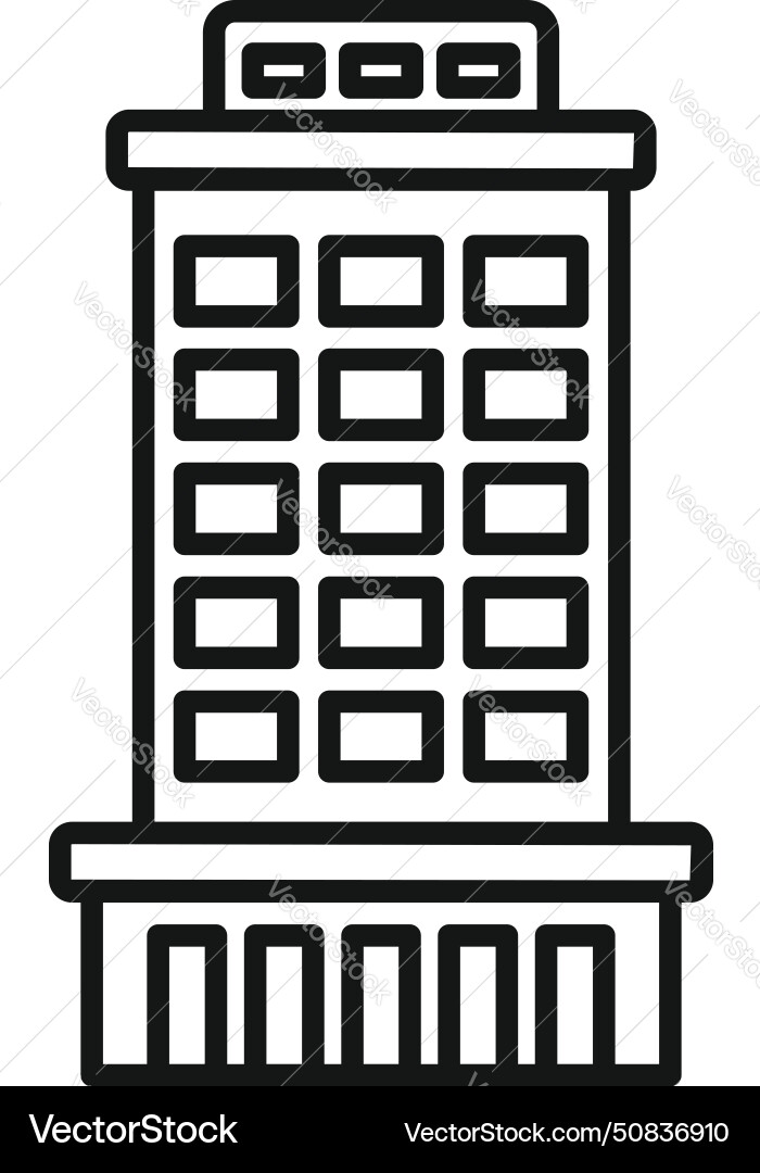 Floor map building icon outline street Royalty Free Vector