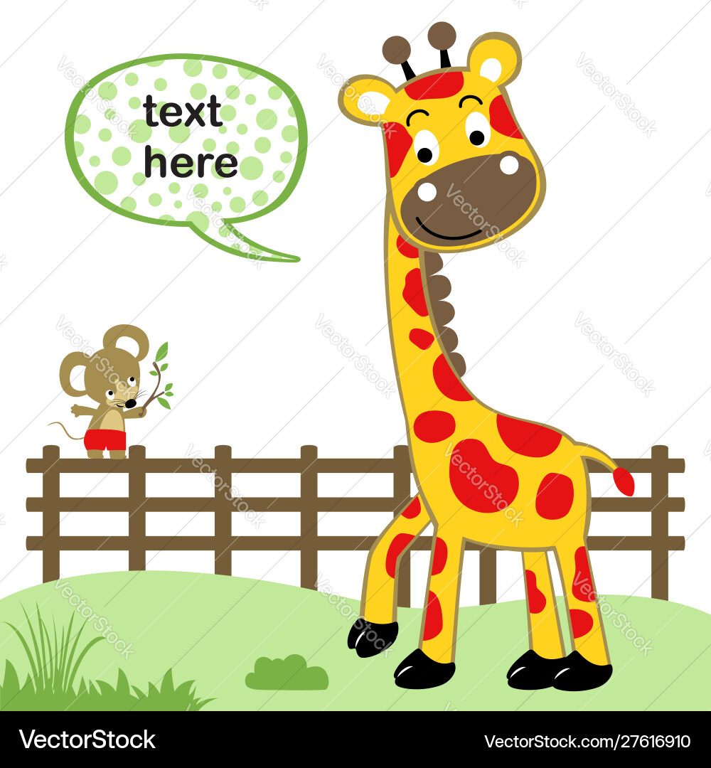 Giraffe and mice cartoon Royalty Free Vector Image