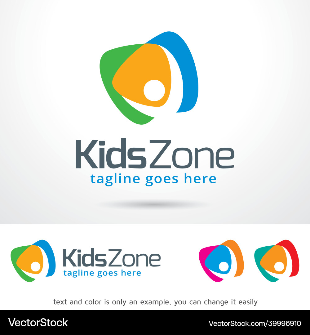 Kids zone logo template Royalty Free Vector Image