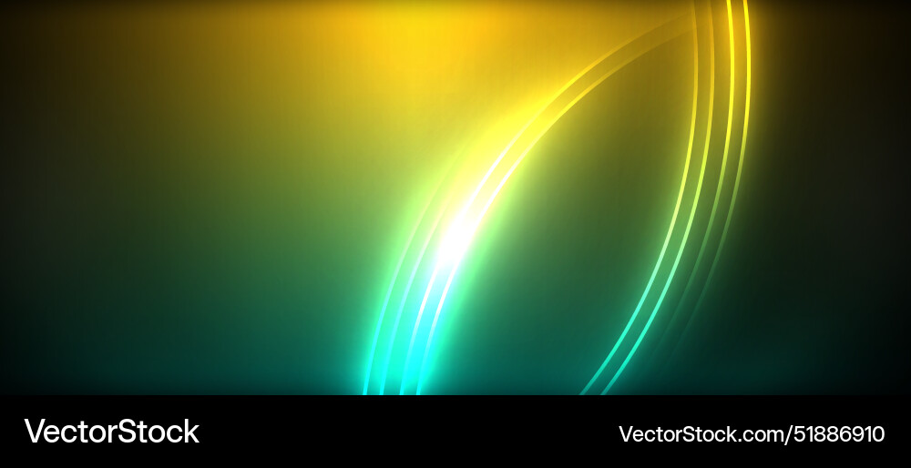 Neon glowing circle rays light round lines Vector Image