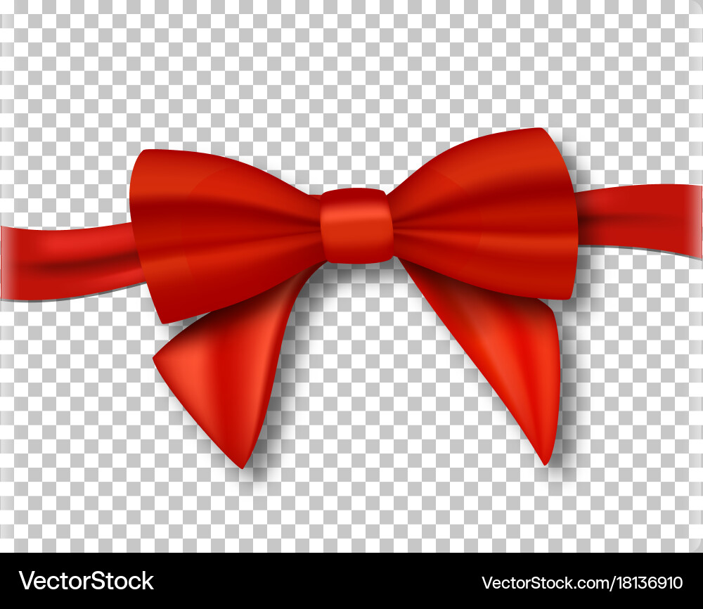 Red ribbon 3d realistic isolated Royalty Free Vector Image