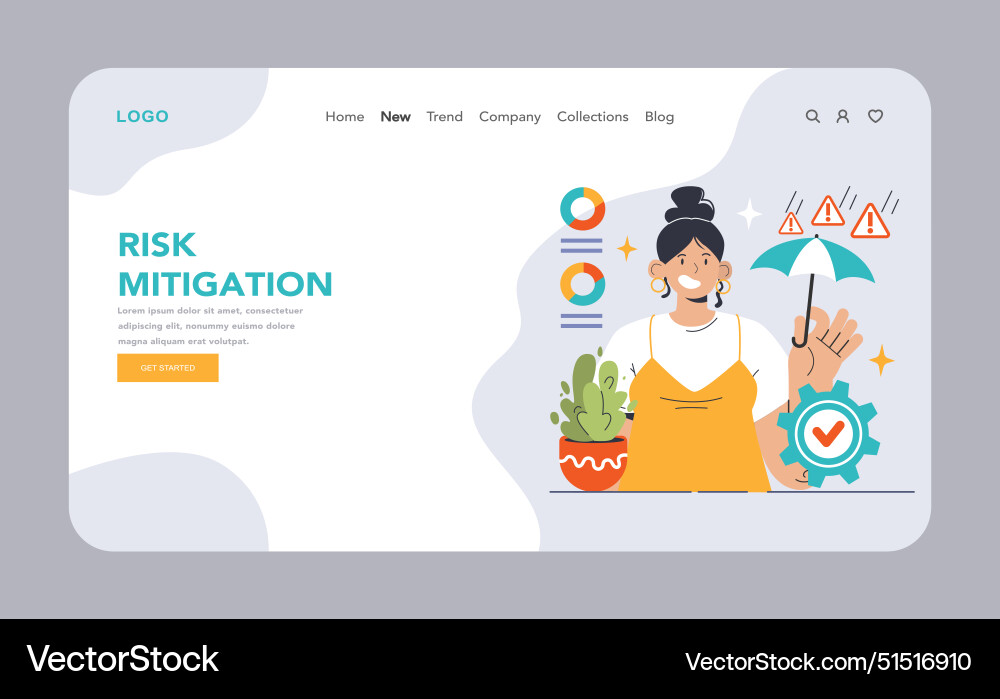 Risk mitigation concept flat Royalty Free Vector Image