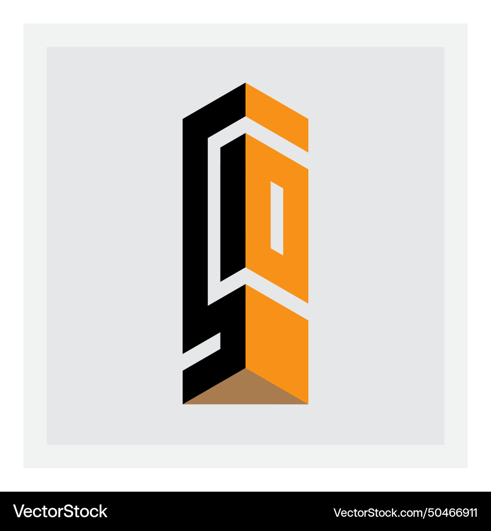 3d logo with number 50 design element logotype Vector Image