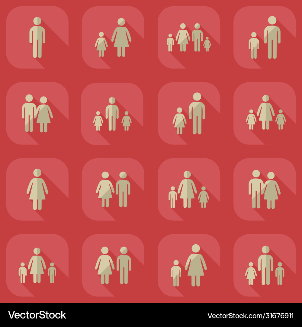 Assembly set stick figures on family Royalty Free Vector