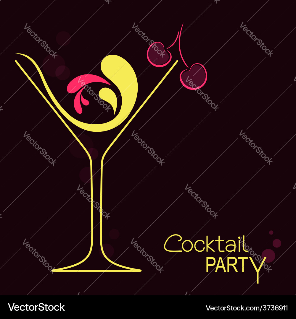 Elegant Cocktail Glass Royalty Free Vector Image