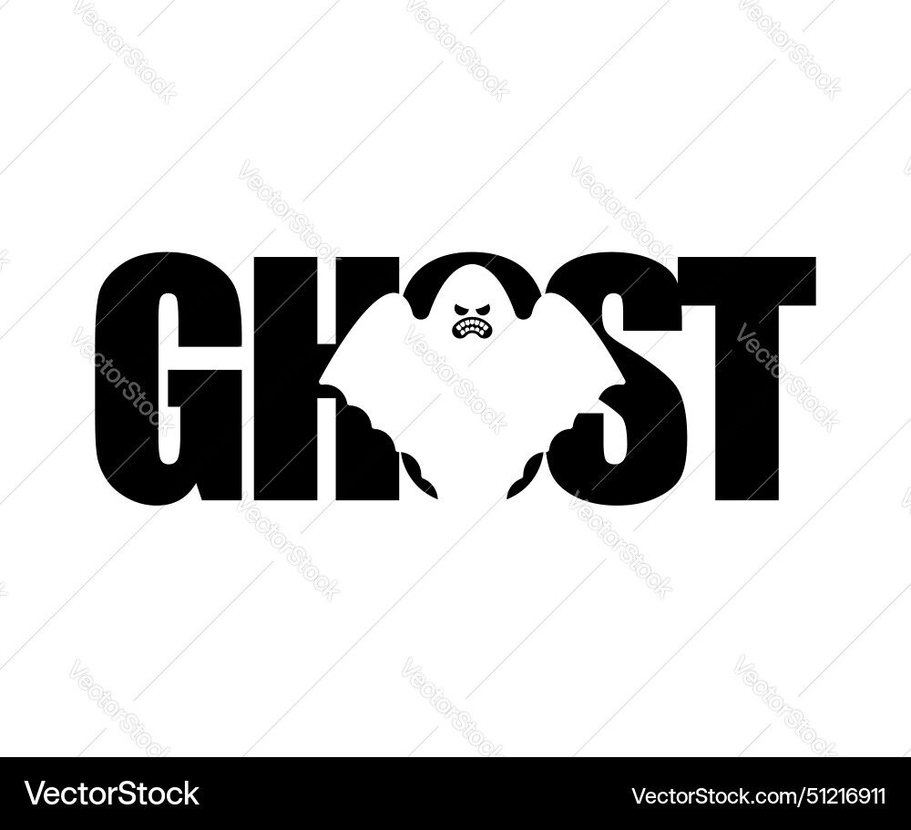 Ghost lettering silhouette of in text spooky Vector Image
