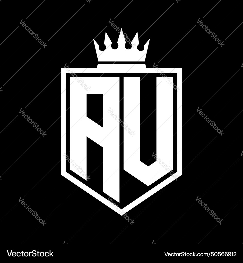 Av logo monogram bold shield geometric shape Vector Image