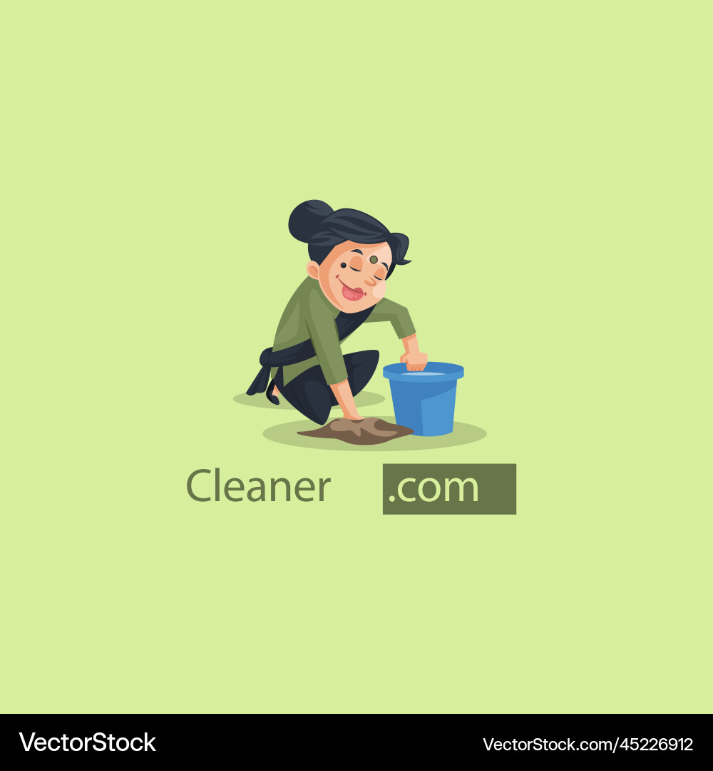 Cleaner mascot logo Royalty Free Vector Image - VectorStock