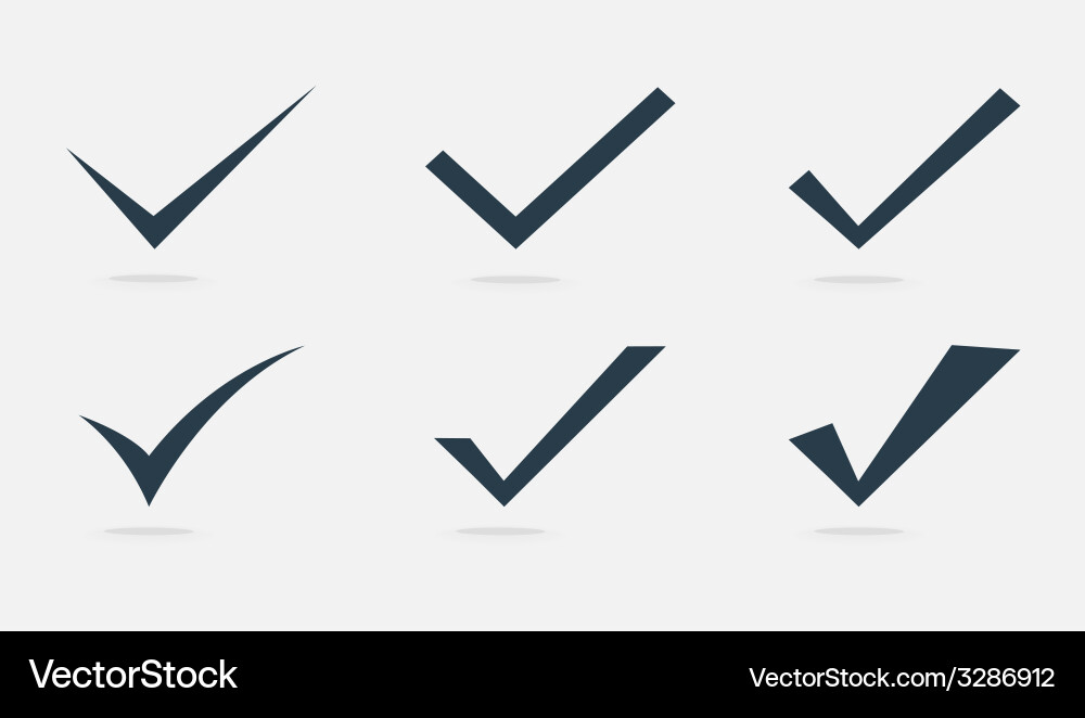 Confirm icons set Royalty Free Vector Image - VectorStock
