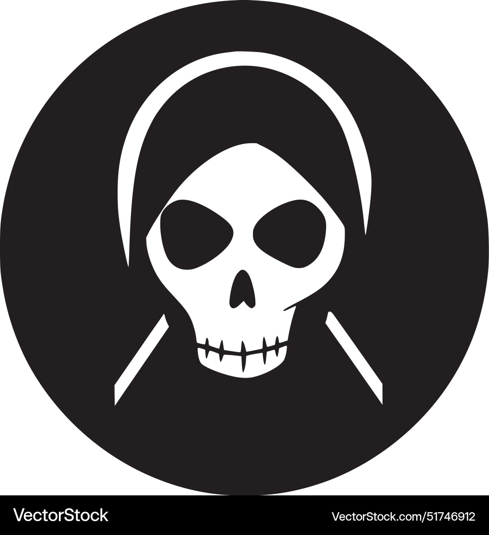 Death - minimalist and flat logo Royalty Free Vector Image