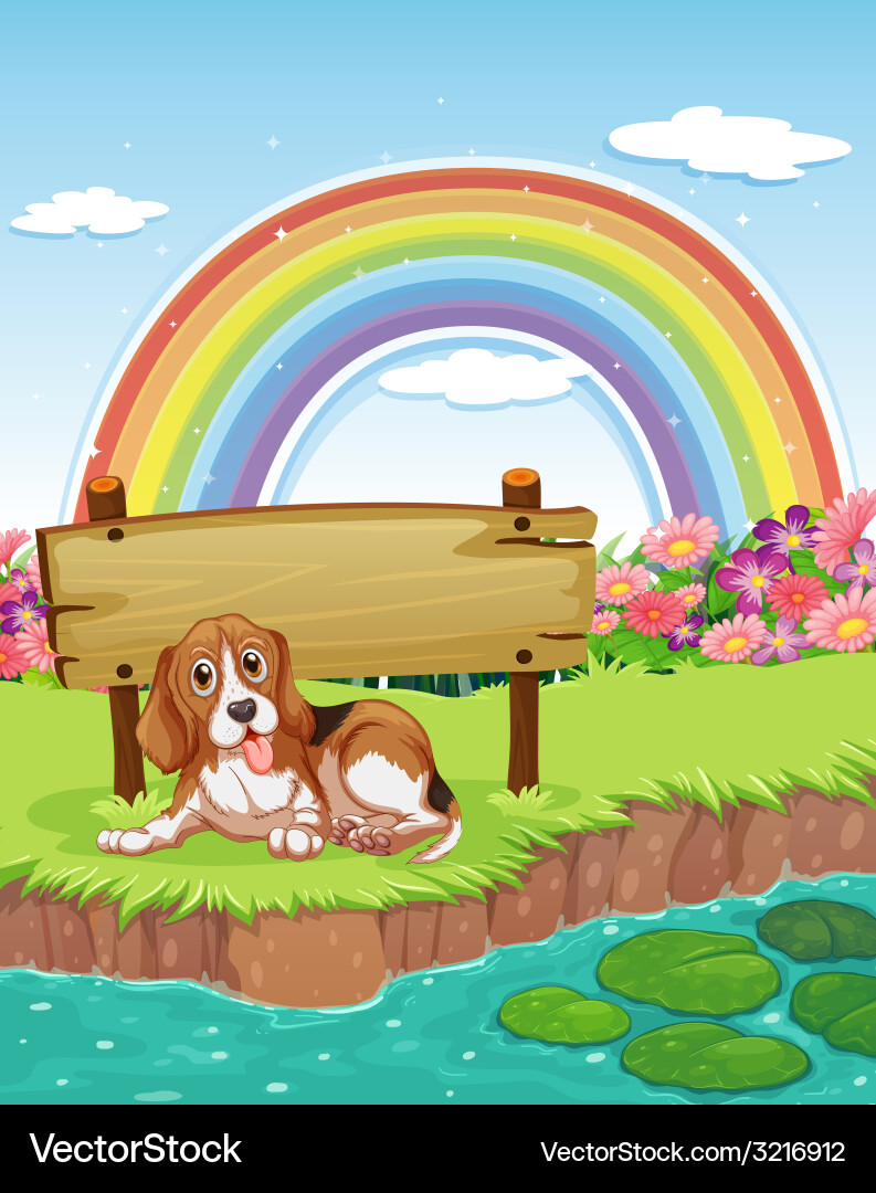 Dog and rainbow Royalty Free Vector Image - VectorStock