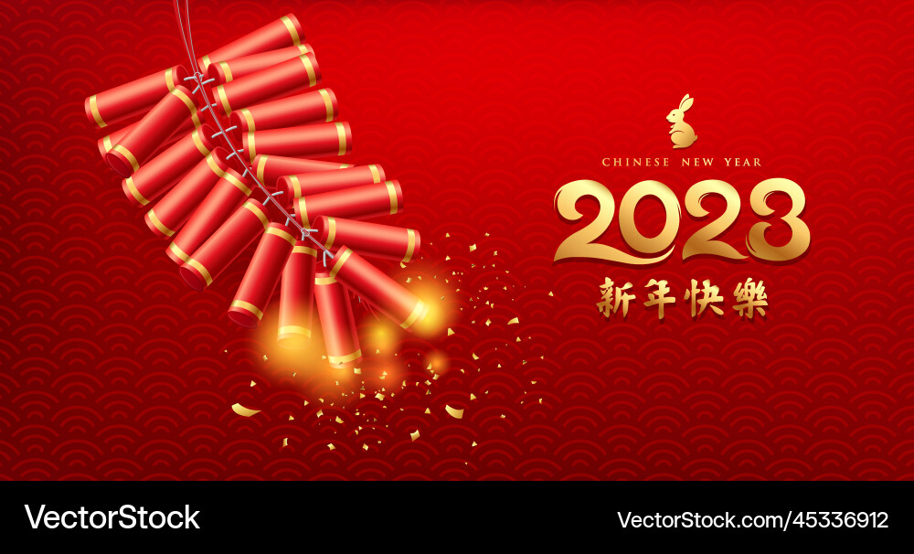 Firecrackers chinese fire work rabbit new year Vector Image