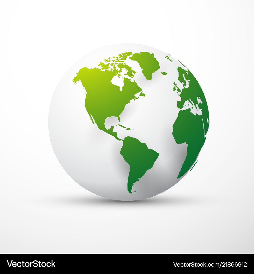 Green earth globe america Royalty Free Vector Image