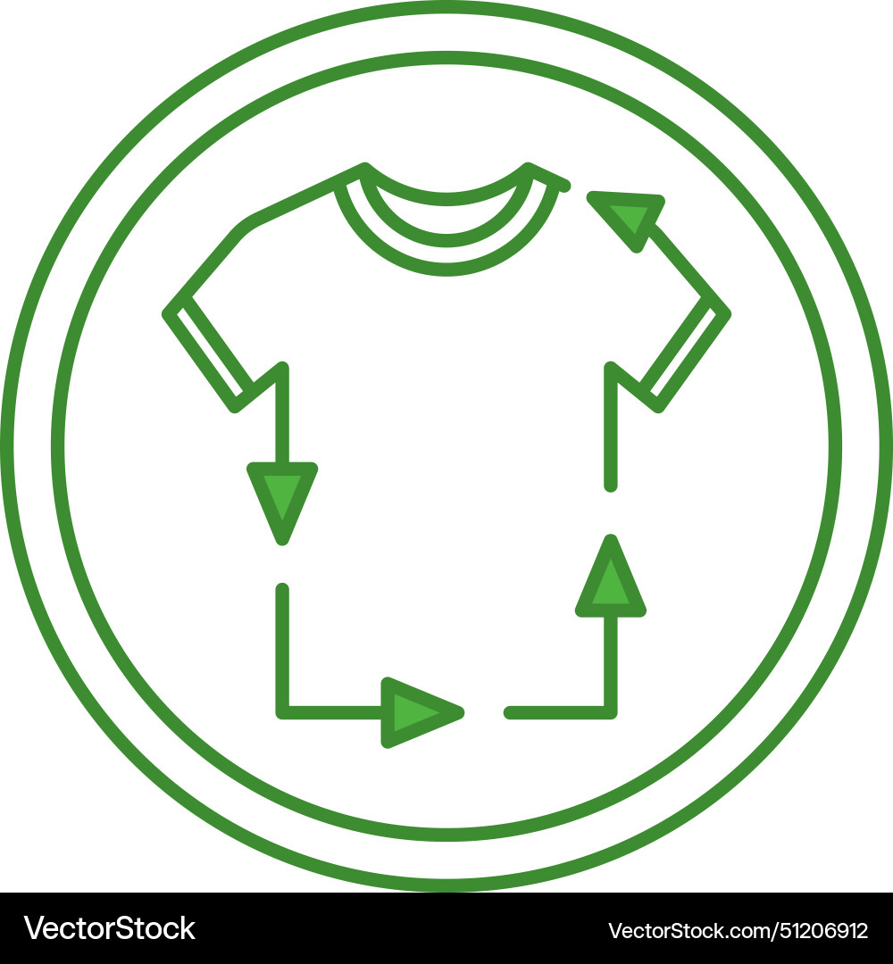 Green recycled textile icon recycling Royalty Free Vector