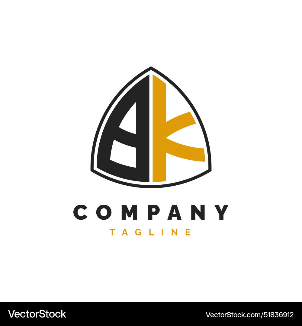 Initial letter bk logo design alphabet bk logo Vector Image