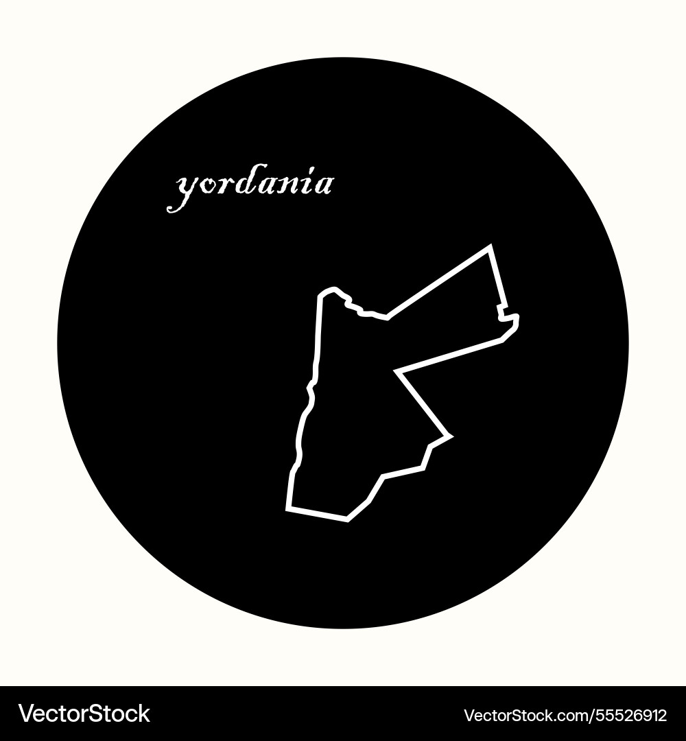 Jordan country map icon Royalty Free Vector Image