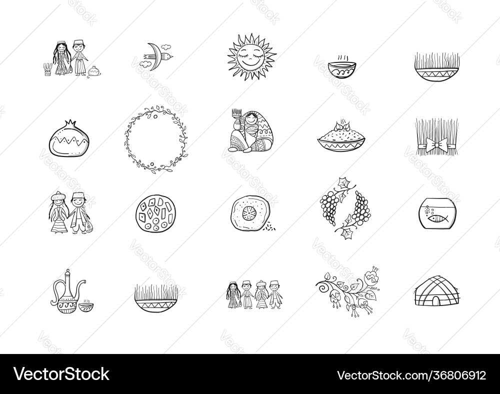 Nowruz holiday arrival spring Royalty Free Vector Image